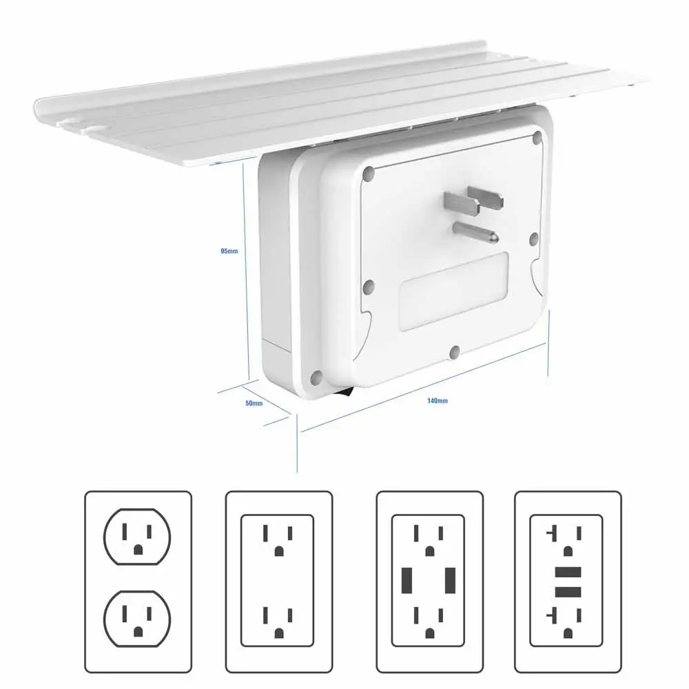 Teekar Wall Electronic Socket Panel US Standard Power Outlet With Large ...
