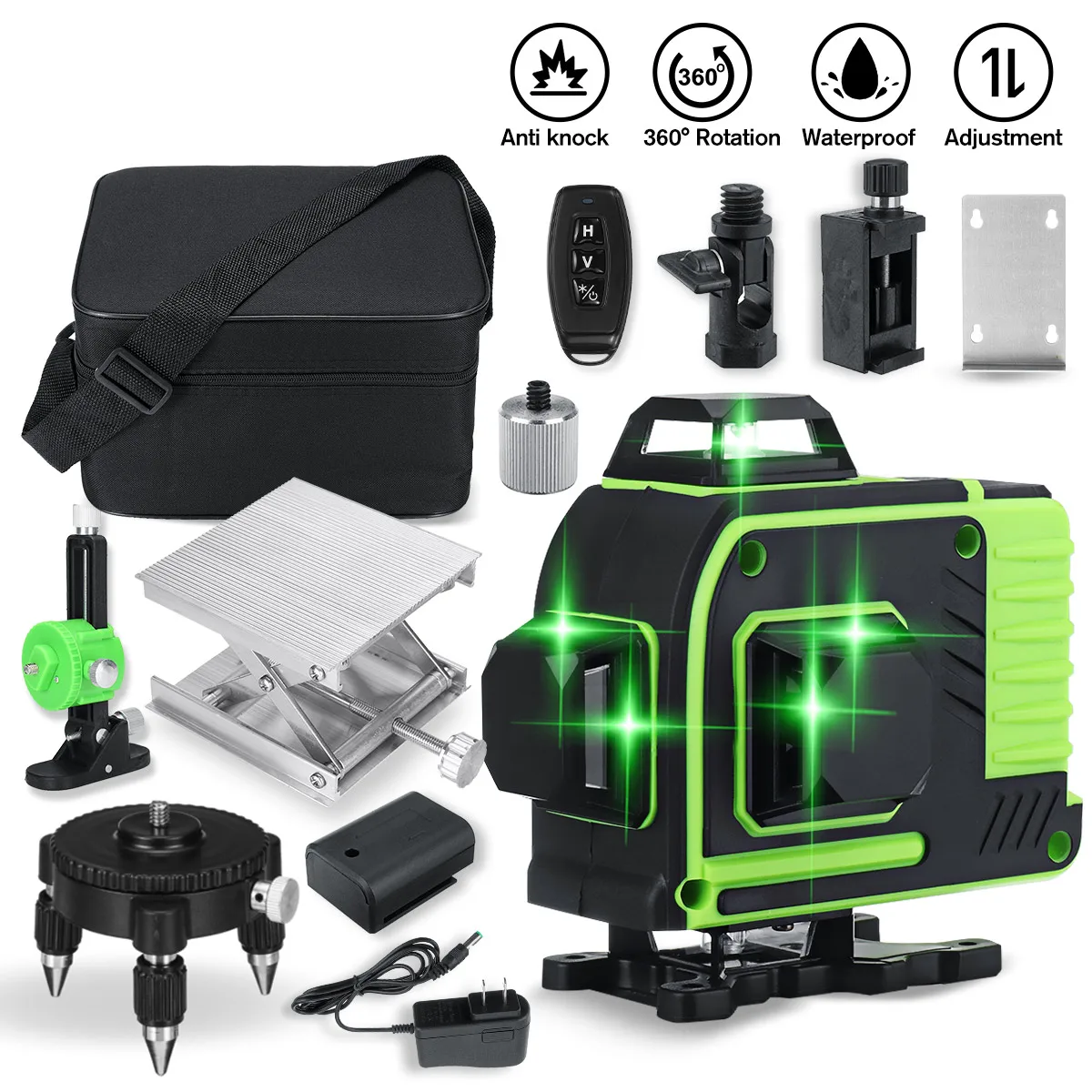 4D-16-Lines-Laser-Level-green-line-SelfLeveling-360-Horizontal-And ...