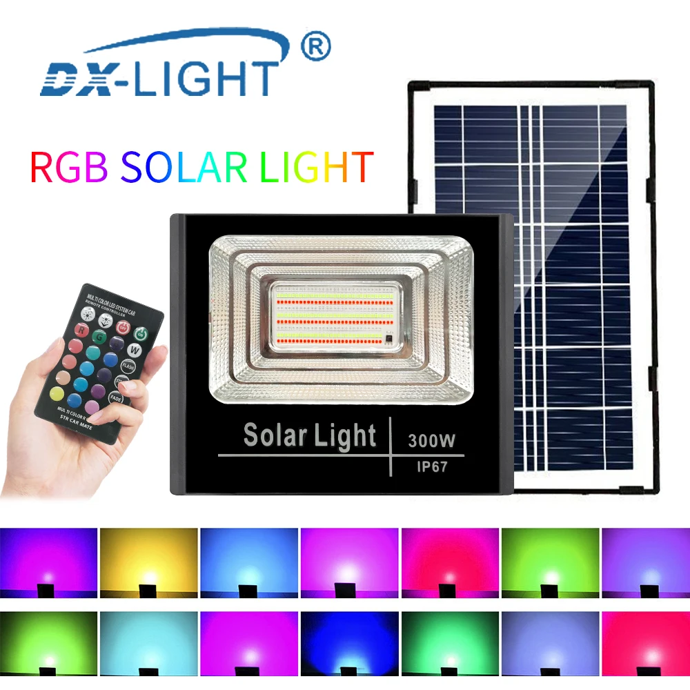 Luz Solar LED RGB para exteriores, 100W, 200W, 300W, luz Solar RGB ...