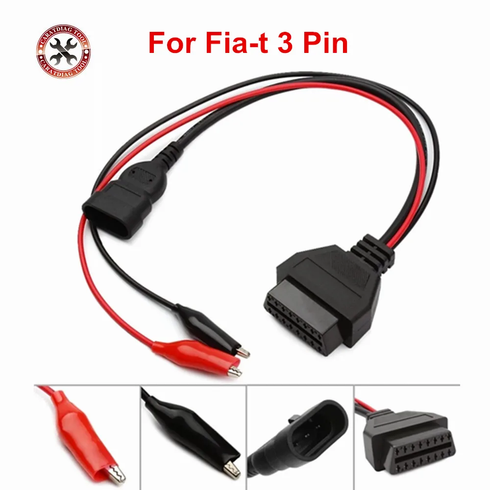 Cabo De Diagnóstico Automotivo Obd Obd2, Para Fiat 3 Pin Macho E Fêmea ...