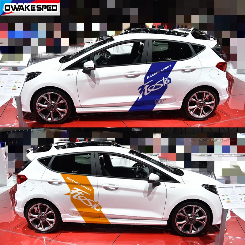 For-Ford-Fiesta-ST-Racing-Sport-Stripes-Car-Door-Side-Decor-Sticker ...