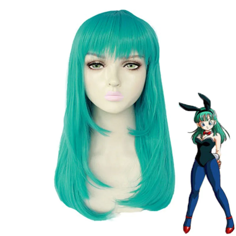 Anime-Bulma-Wig-45cm-Medium-Long-Straight-Synthetic-Hair-for-Women ...