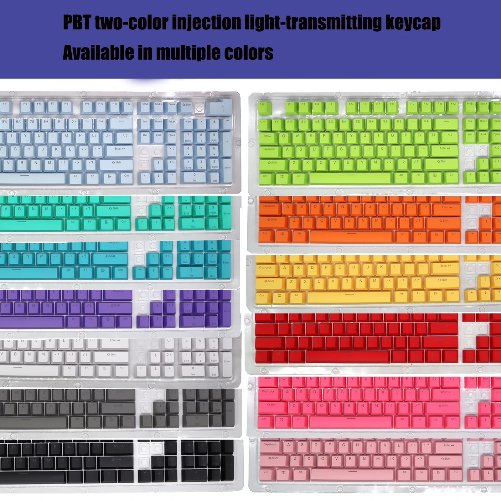 Keycaps-for-Mechanical-Keyboard-PBT-Ergonomic-104-Keys-Oil-resistant ...
