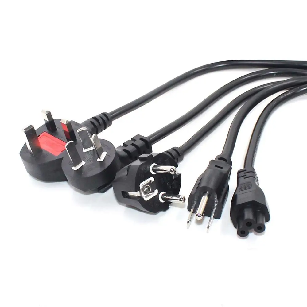IEC320 C5 Cloverleaf Lead to EU/US/AU/UK AC EU Plug Power Cable Lead AC ...