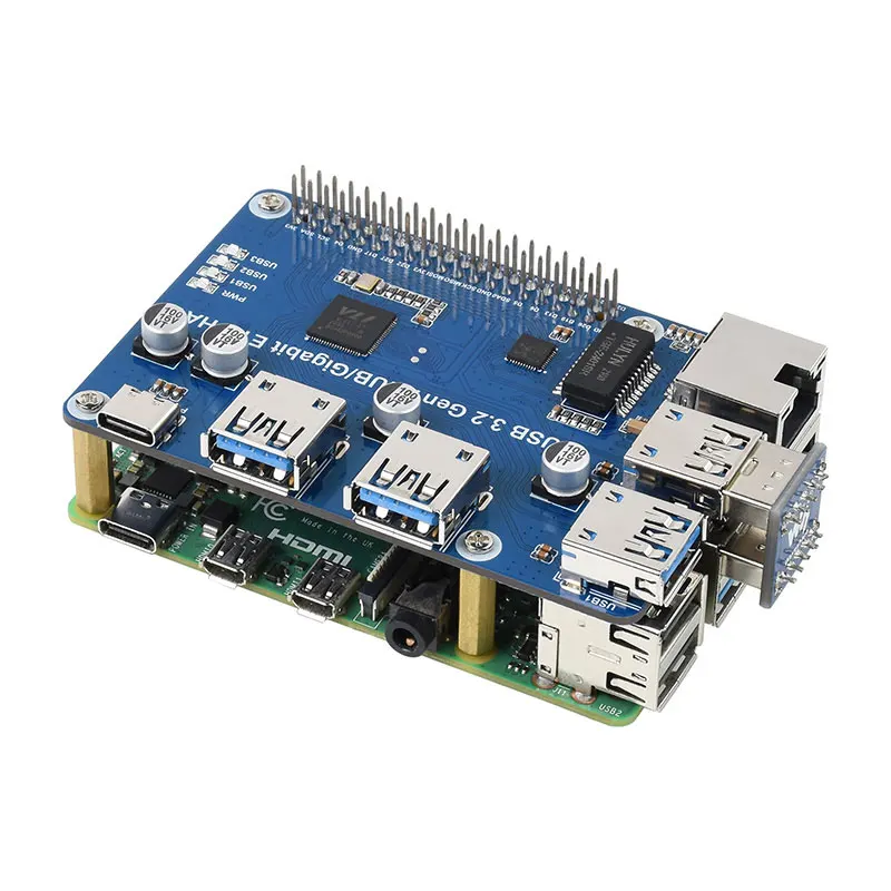 Raspberry Pi 4b Usb 3.2 Gen1 Hub Chapéu Dc 5v Placa De Expansão Com ...