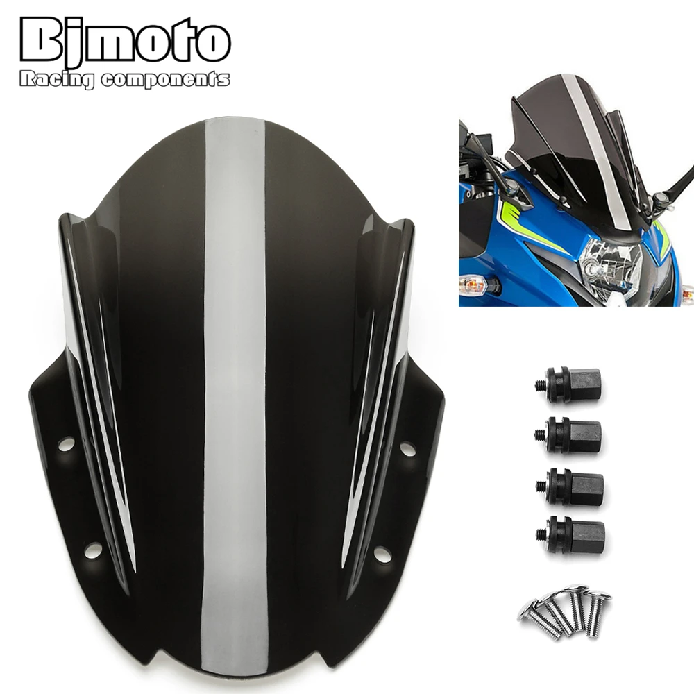 Motorcycle-Windshield-Windscreen-With-adjustable-bracket-For-Suzuki ...