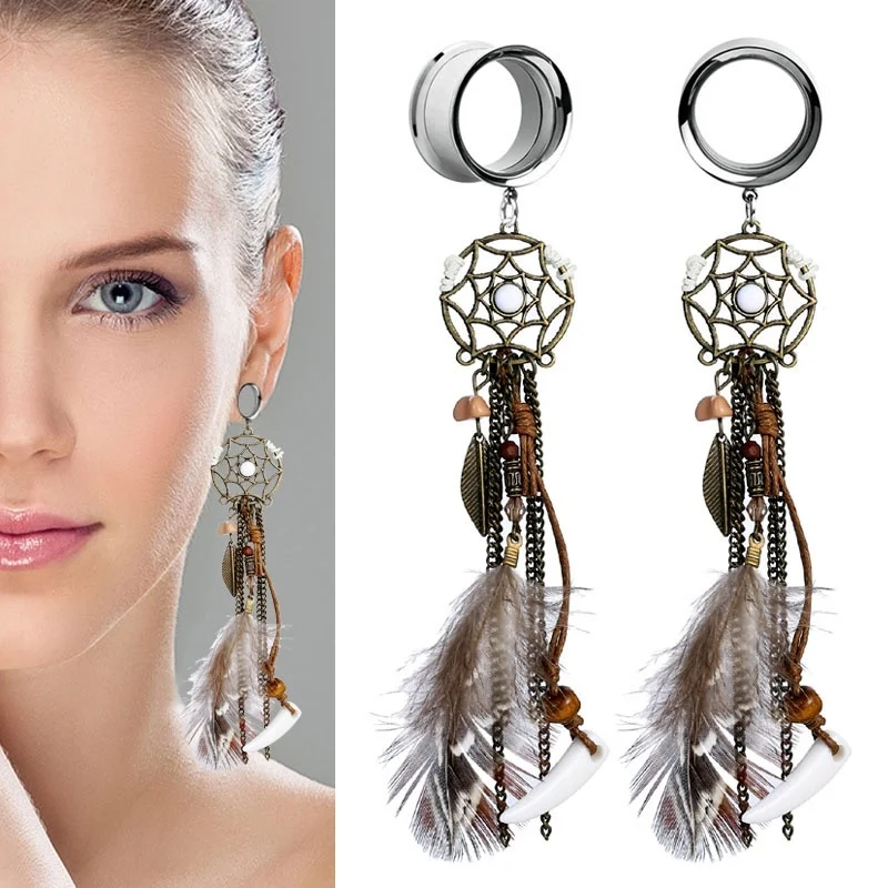 Flesh Tunnel Ear Plugs Dangle | Tunnel Plugs Flesh Color | Fashion ...