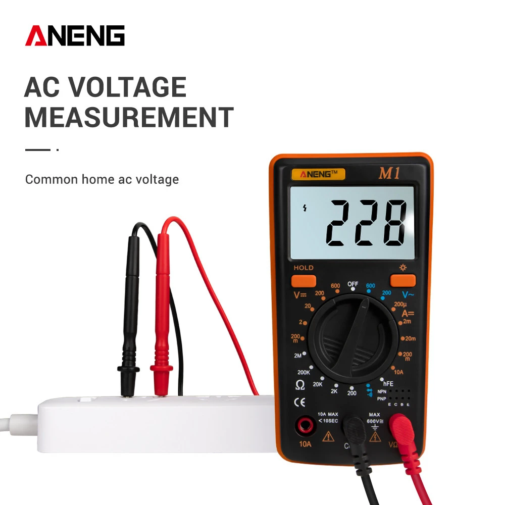 Portable ANENG M1 Digital Multimeter LCD Backlight High Precision AC/DC ...