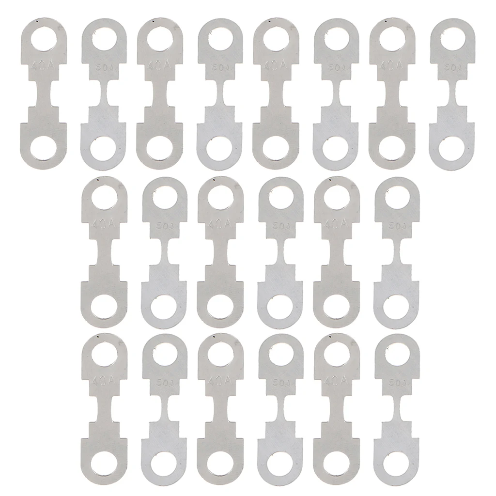 20PCS-12V-40A-50A-Car-Flat-Metal-Fuse-Strip-42X12mm-Silver-For-VW-for ...