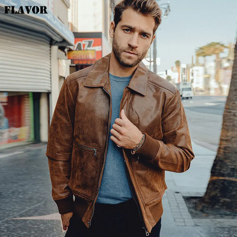 New Men's Warm Real Pigskin Air Force Leather Jacket Aviator Made Of ...