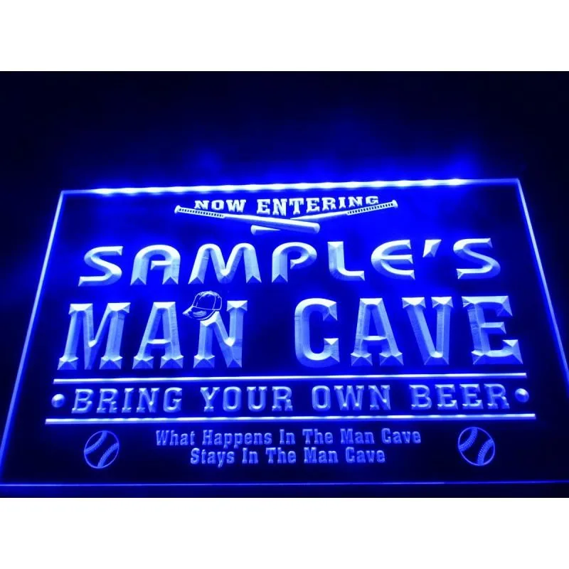 Tm032 Name Personalized Custom Man Cave Baseball Bar Beer Led Neon ...