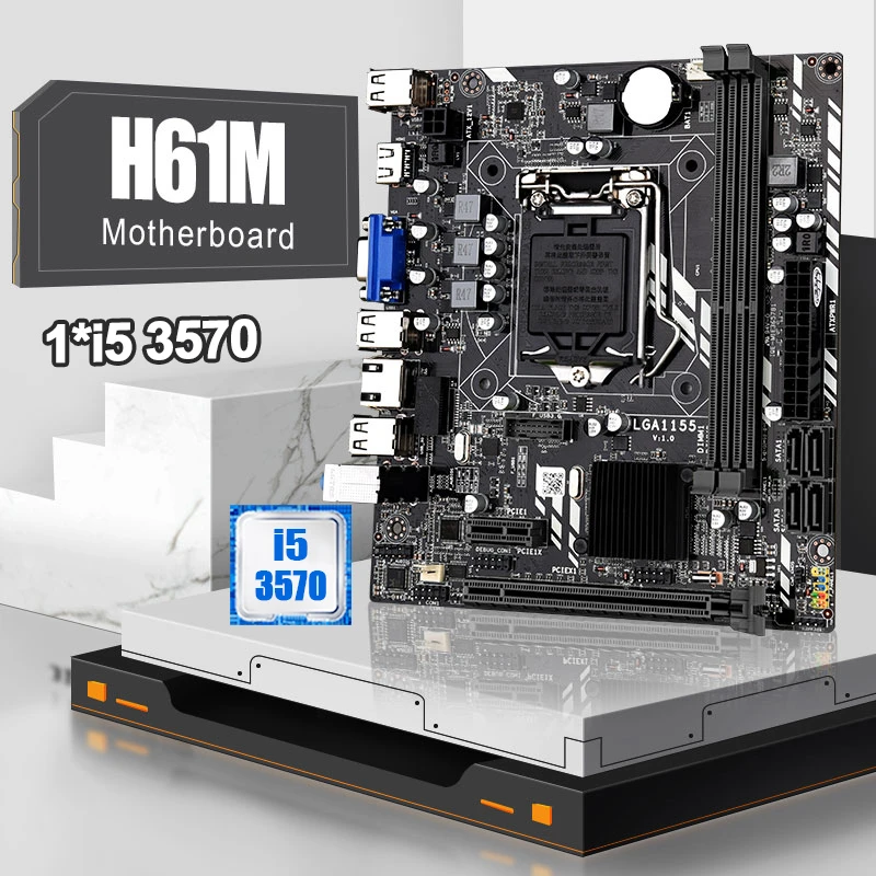 H61M Motherboard Set With i5 3570 CPU Socket LGA 1155 DDR3 Memory 16GB ...