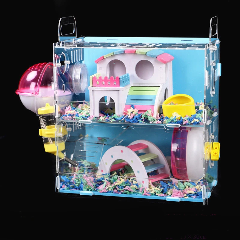 Large Hamster Cage Luxury Plastic Hamster House Acrylic Hamster Villa ...