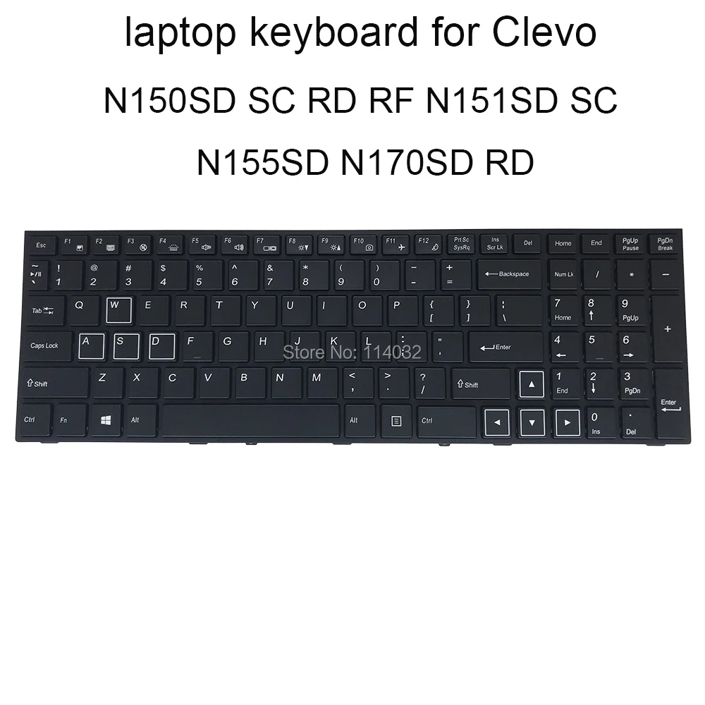 미국 Clevo N150SD N150RD N150RF N150SC N151SD N170RD N170SD 용 교체 백라이트 키보드 ...