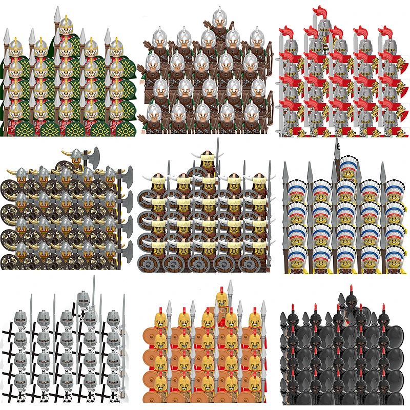 Medieval Military Figures Weapons Roman Building Blocks Knight Sets ...