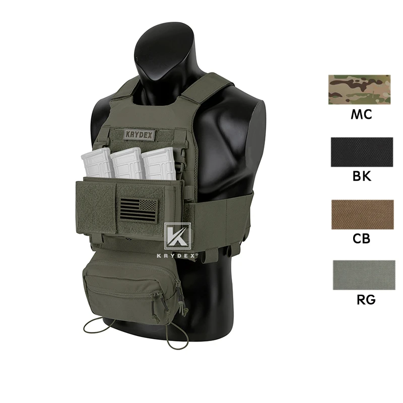 Krydex Low Vis Slick Plate Carrier Fcs Tactical Vest W/ Elastic ...