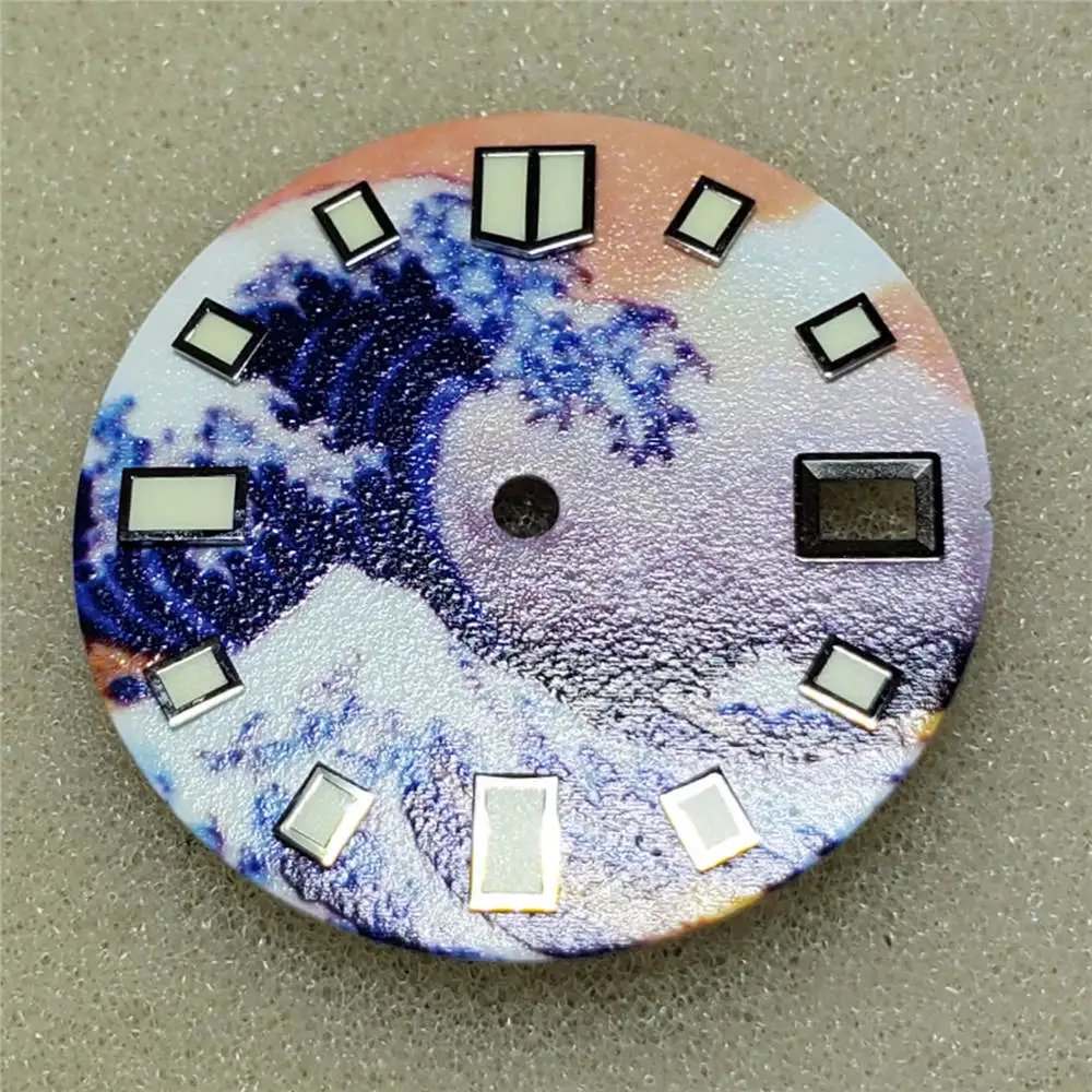 Full Luminous Watch Dial for NH35 Replacement 28.5MM Surfing Dial for ...