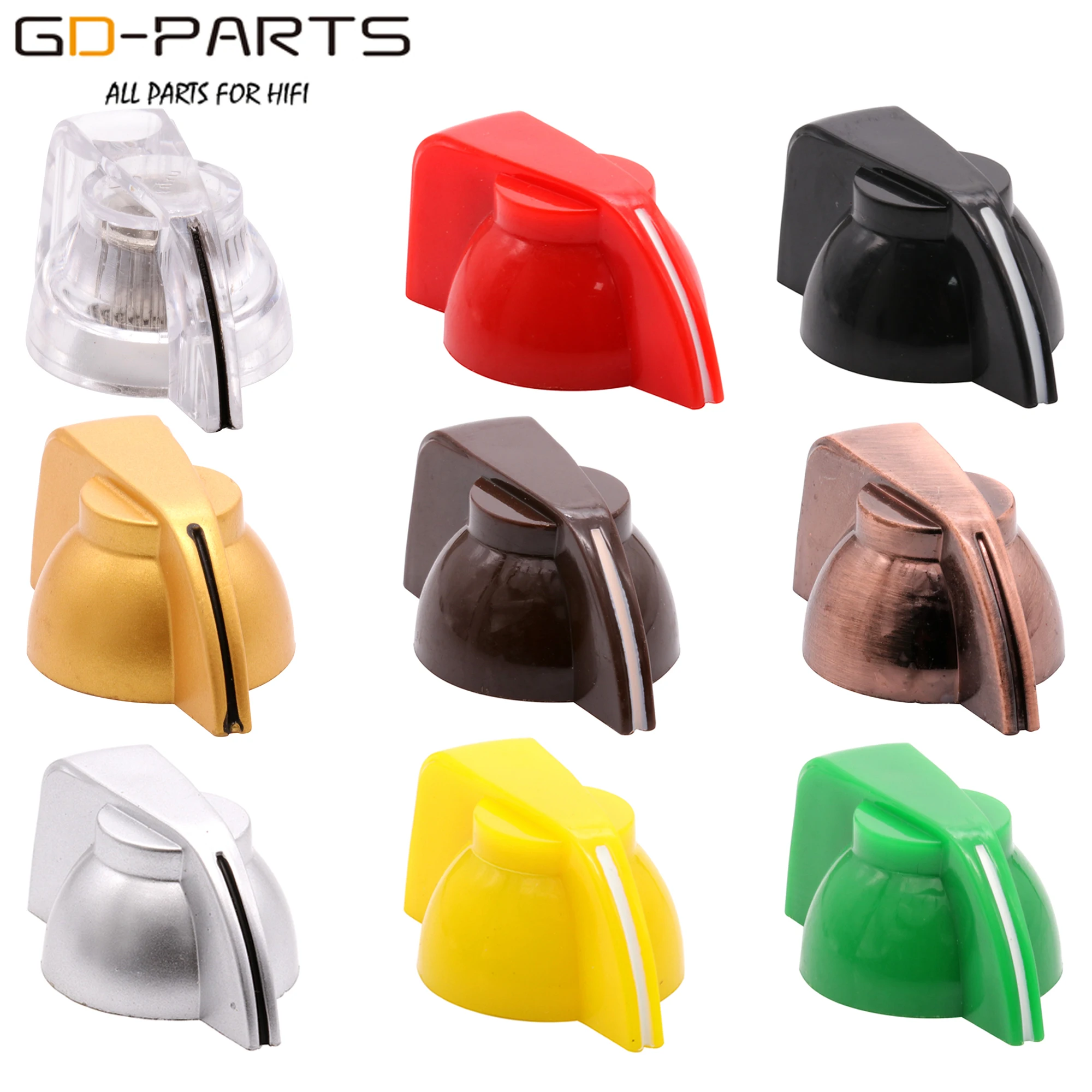 10PCS Chicken Head Set Pointer Knobs For Guitar BASS AMP Effect Pedal Stomp Box Radio Cabinet ...