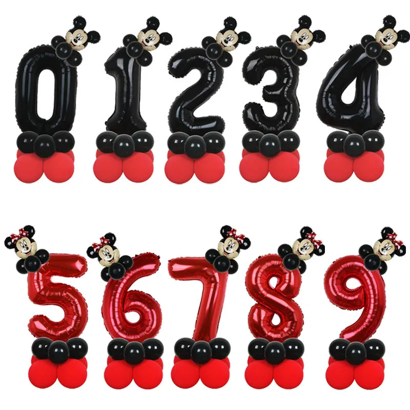 14pcs-Disney-Mickey-Minnie-Mouse-Foil-Balloons-32-inch-Number-Birthday ...