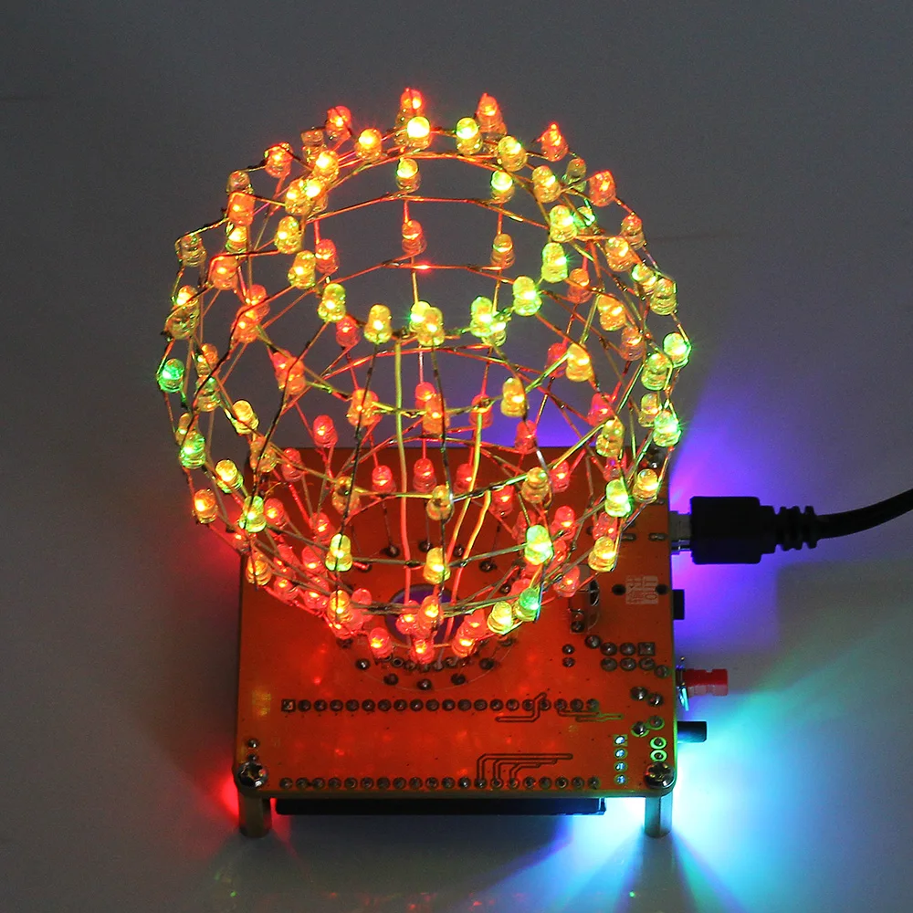 RGB-LED-Cubic-Ball-DIY-Electronic-Kit-Colorful-LED-Cubeeds-Components ...