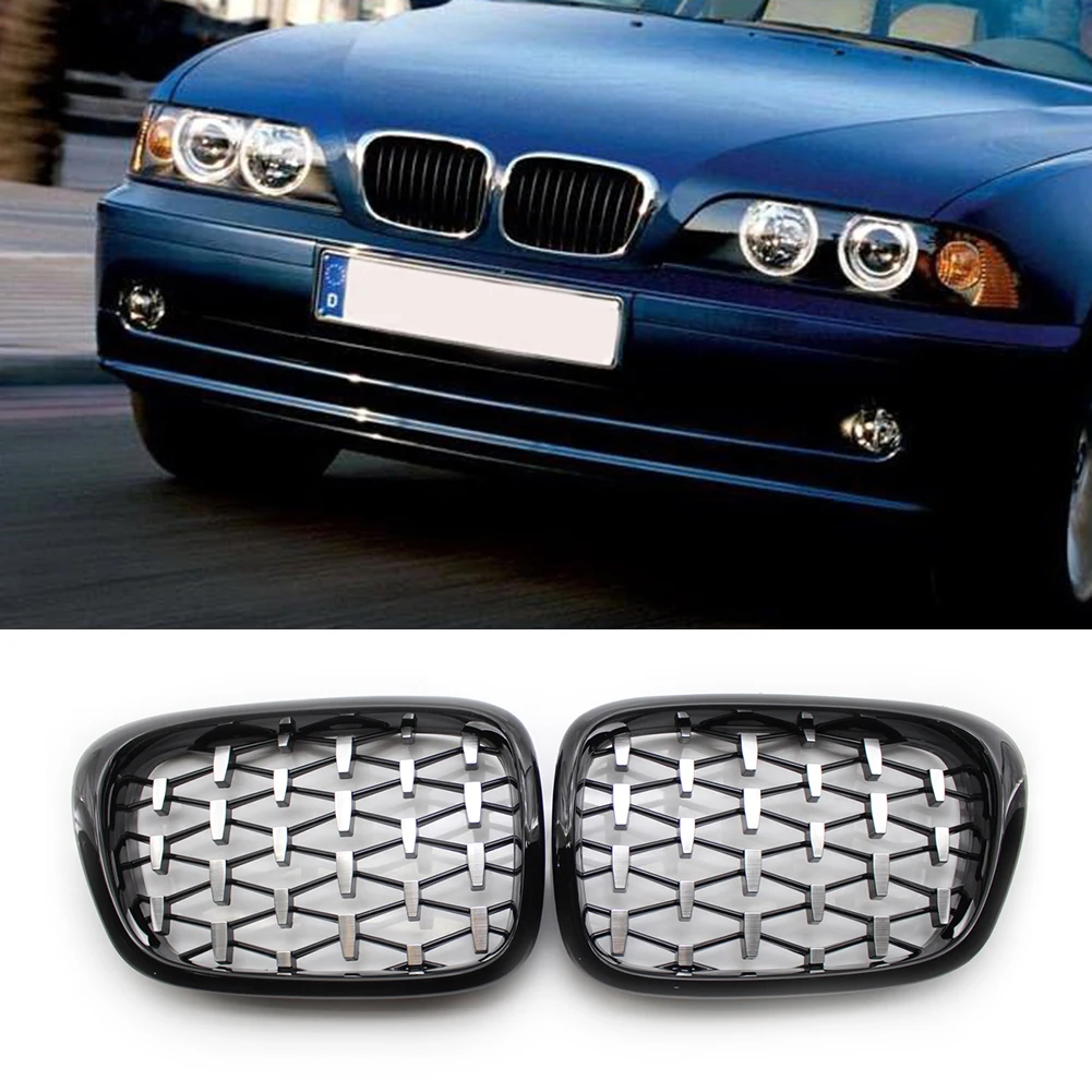 1 Pair Chromed Black Diamond Kidney Grille for BMW E39 51137005837 ...