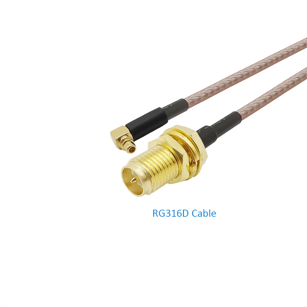 Cable RF SMA a MMCX RG316D, RP SMA hembra a MMCX macho, antena FPV de ángulo recto para Dron ...