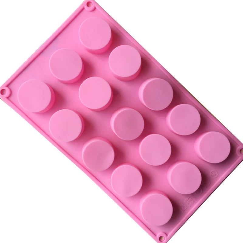 15-Cavity Silicone Mold Round Circle Shape Fondant Cake Baking Tools ...