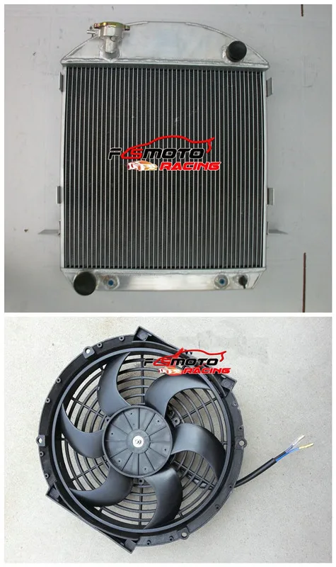 64MM 3 Row Aluminum Radiator + Fan Cooling For Model T Bucket AT/MT ...