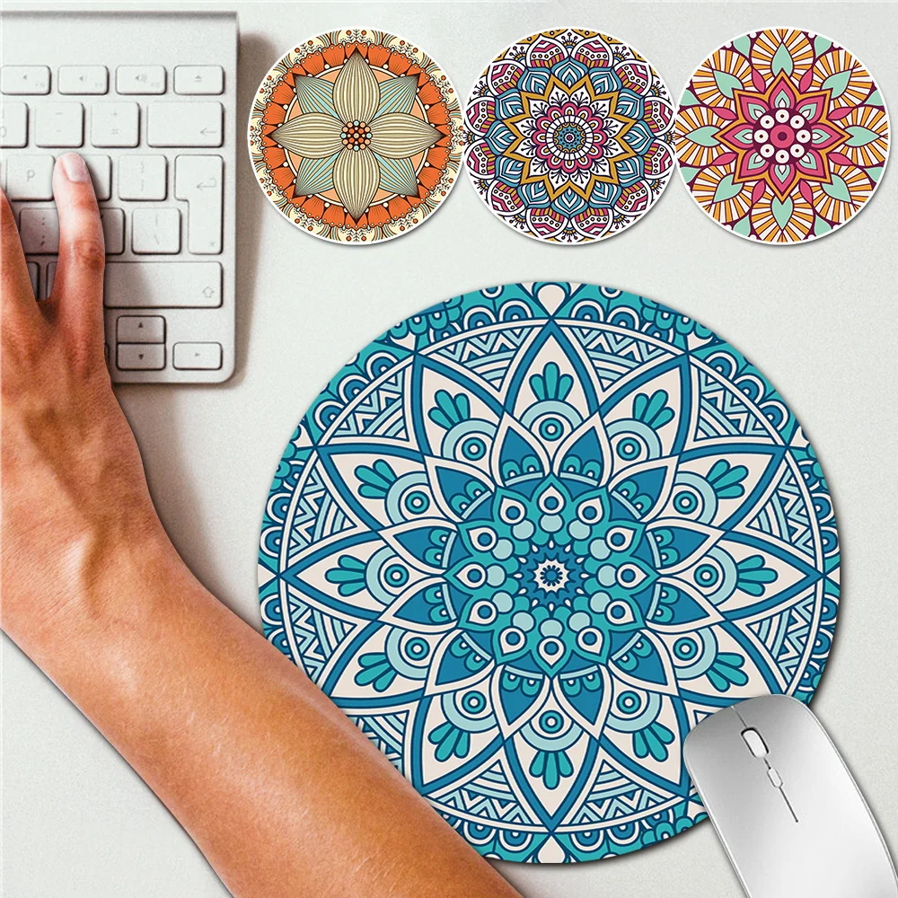 Mini-Trumpet-Mouse-Pad-for-Computer-Pu-Leather-Non-Slip-Mandala-Pattern ...