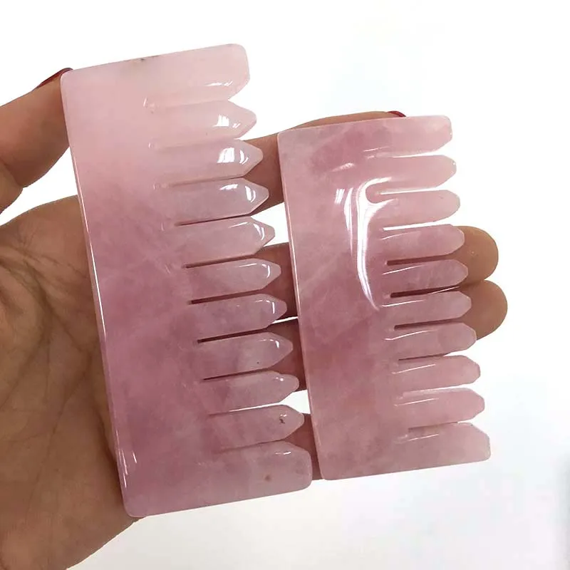 High Quality Natural Amethyst Rose Quartz Crystal Comb Head Hair Health ...