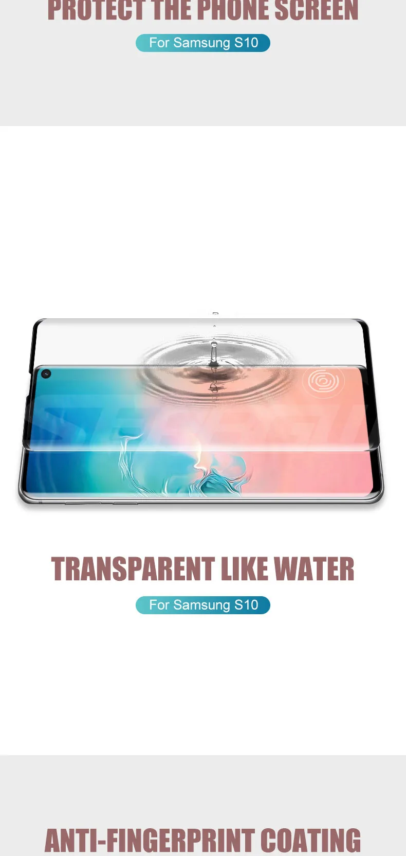 30D закаленное стекло с закругленными краями для samsung Galaxy S10 S9 ...