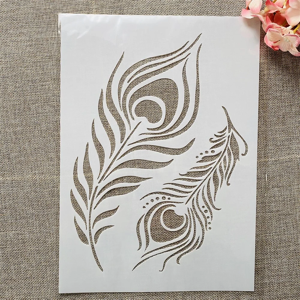 Easy Peacock Feather Stencil
