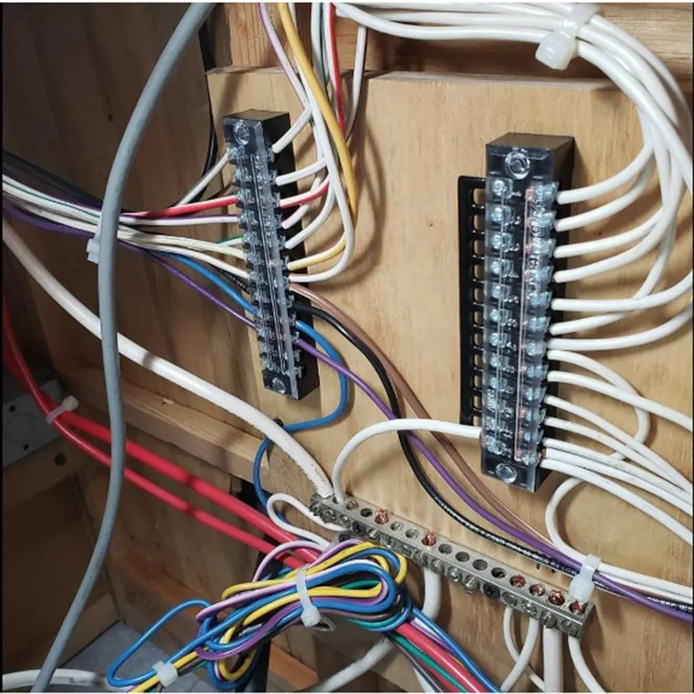 5PCS set Dual Row Screw Barrier Terminal Block Strip Wiring Board 25A ...