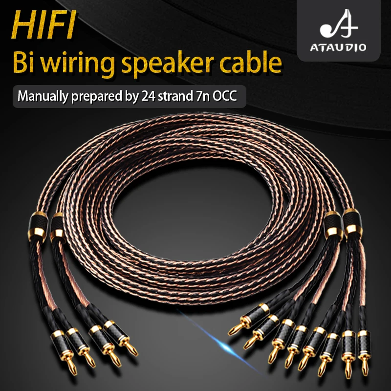 HIFI-Bi-Wiring-Speaker-Cable-HIFI-24-strand-7N-OCC-Audio-Cables-Bi ...