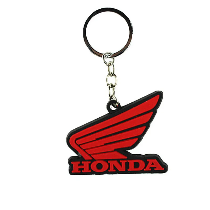 Brand Logo Motorbike Keyring Universal Rubber Moto Key Rings For Honda ...