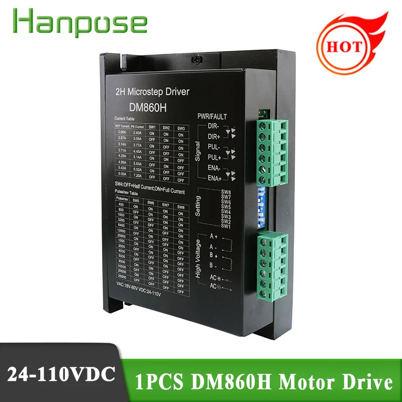 HANPOSE-NEMA17-Stepper-motor-DM860H-controller-driver-24V-110VDC-step ...