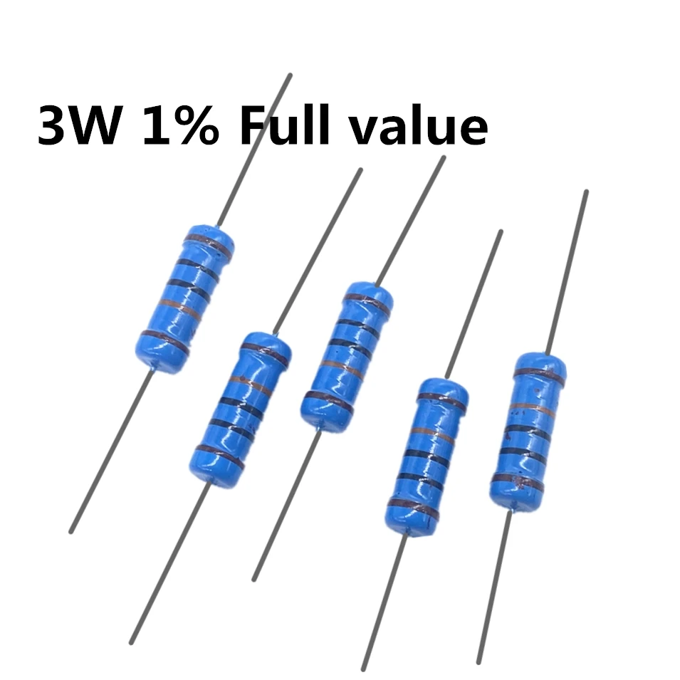 10pcs 3W 1% Metal film resistor 0.5 w 0.1R-2.2M ohm resistors 1K 10K ...