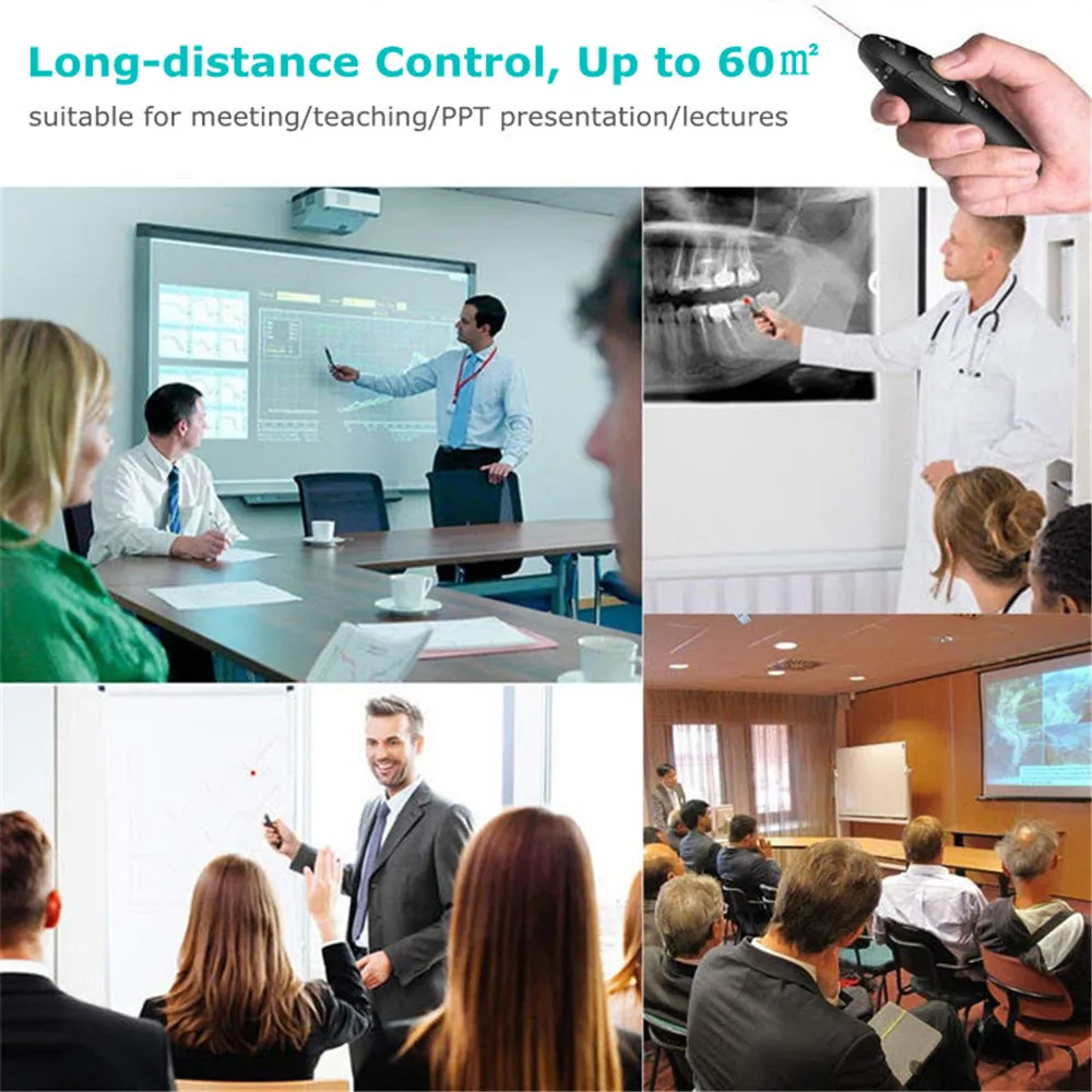 Presenter Wireless Remote Control 2.4GHz USB Pointer for Projector PPT ...