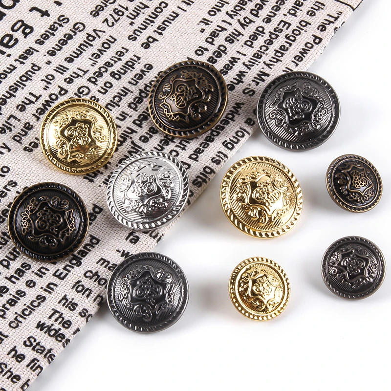 British-Style-Shield-Pattern-Metal-Buttons-Sewing-Accessories-Vintage ...