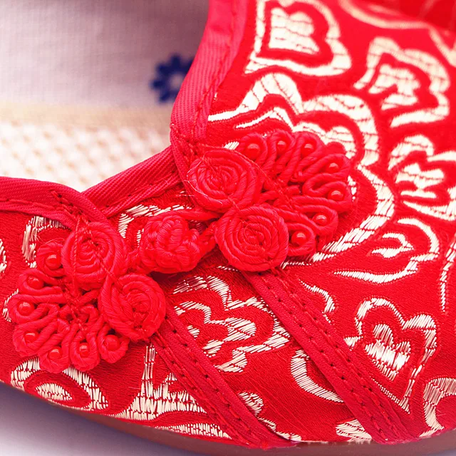 Chinese Ethnic Women Slippers Traditional Button Woman Backless Loafer ...