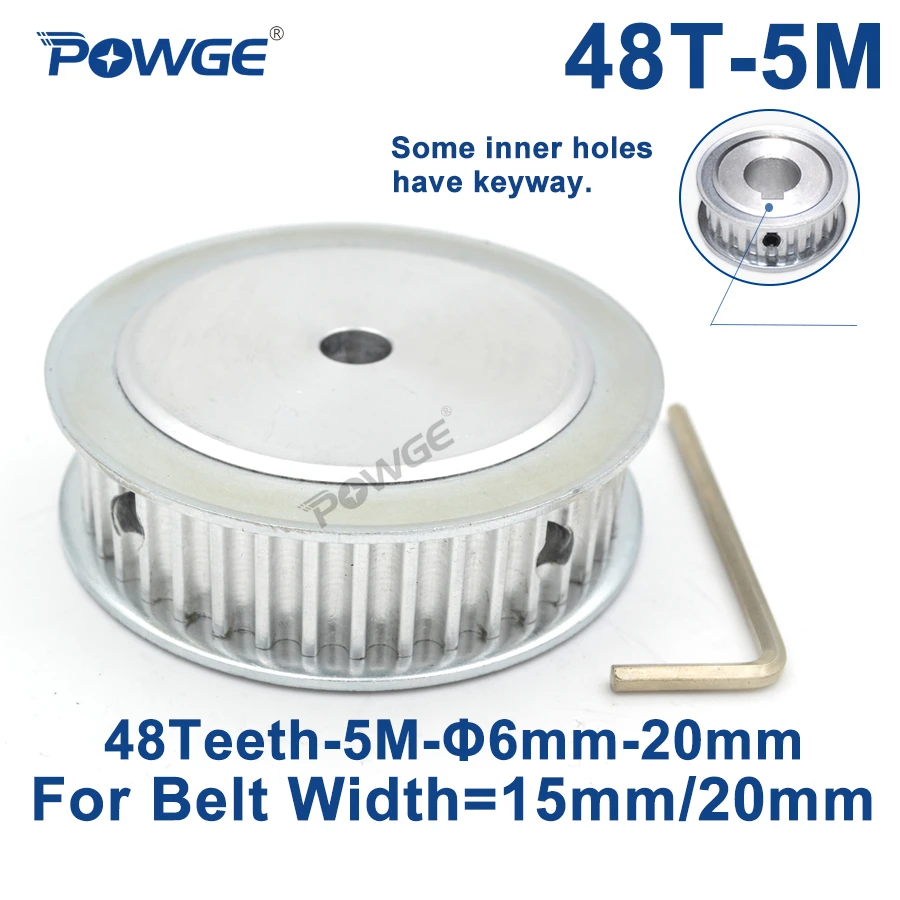 Powge Htd 5m 48 Teeth Synchronous Timing Pulley Bore 8/10/12/14/15/19 ...