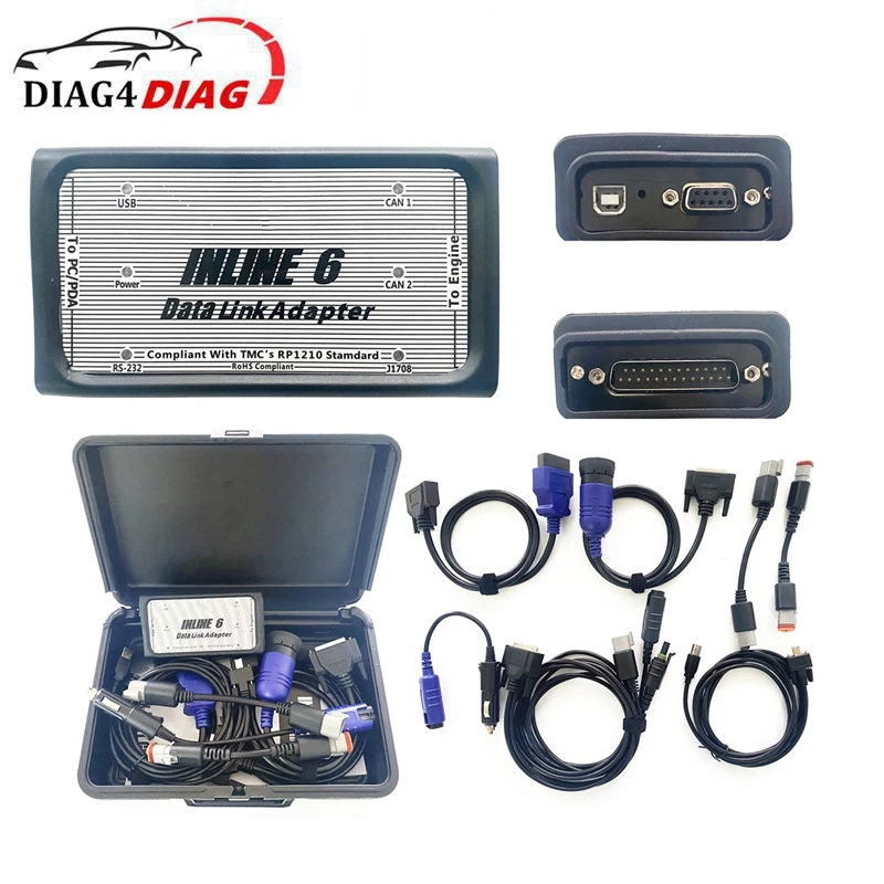 NEW-V8-7-INLINE-6-for-Heavy-Duty-Truck-INLINE6-Data-Link-Adapter-Truck ...