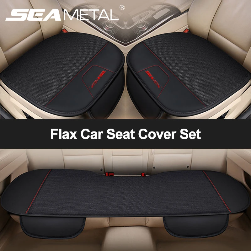 Seametal Flax Car Seat Cover Set Universal Linen Vehicle Seat Cushion ...