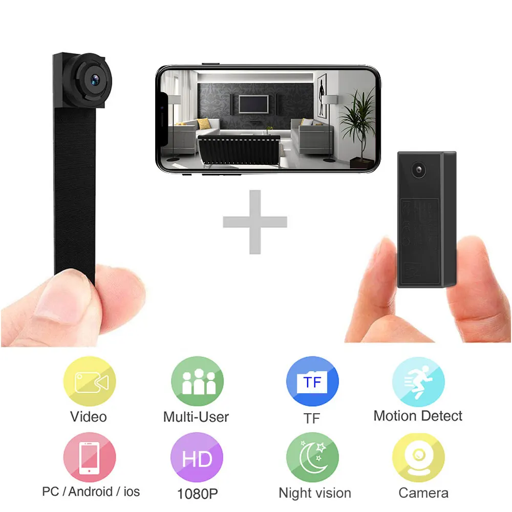WiFi Mini IP1080P P2P camera hidden security acamera wireless remote ...