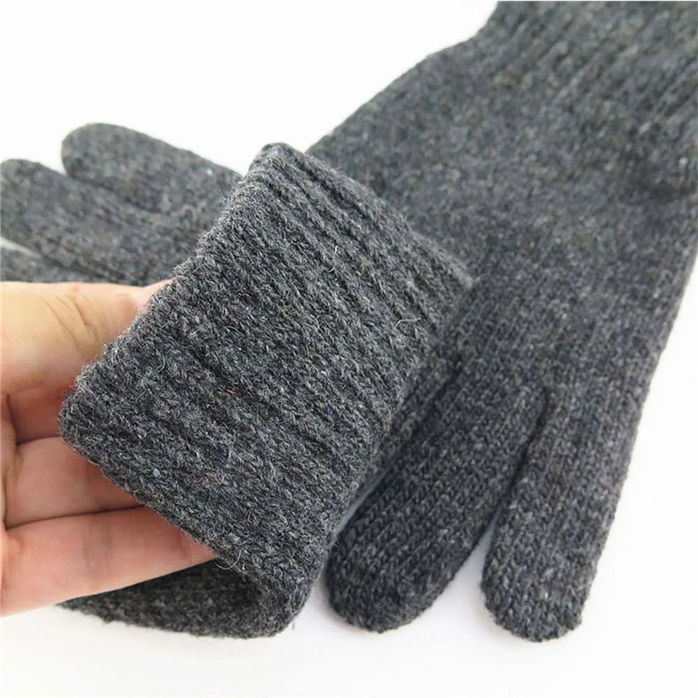 4 цвета мужские перчатки осень зима теплый шерстяной вязаный ...