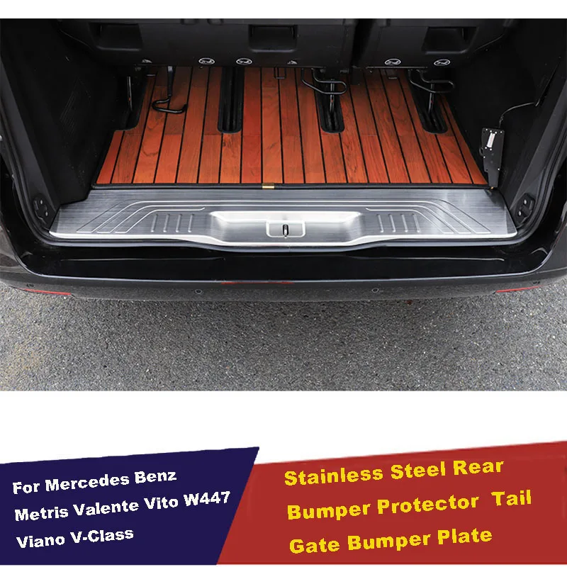 Rear Bumper Protector Threshold Plate Cover Sill Trim For Mercedes Benz ...