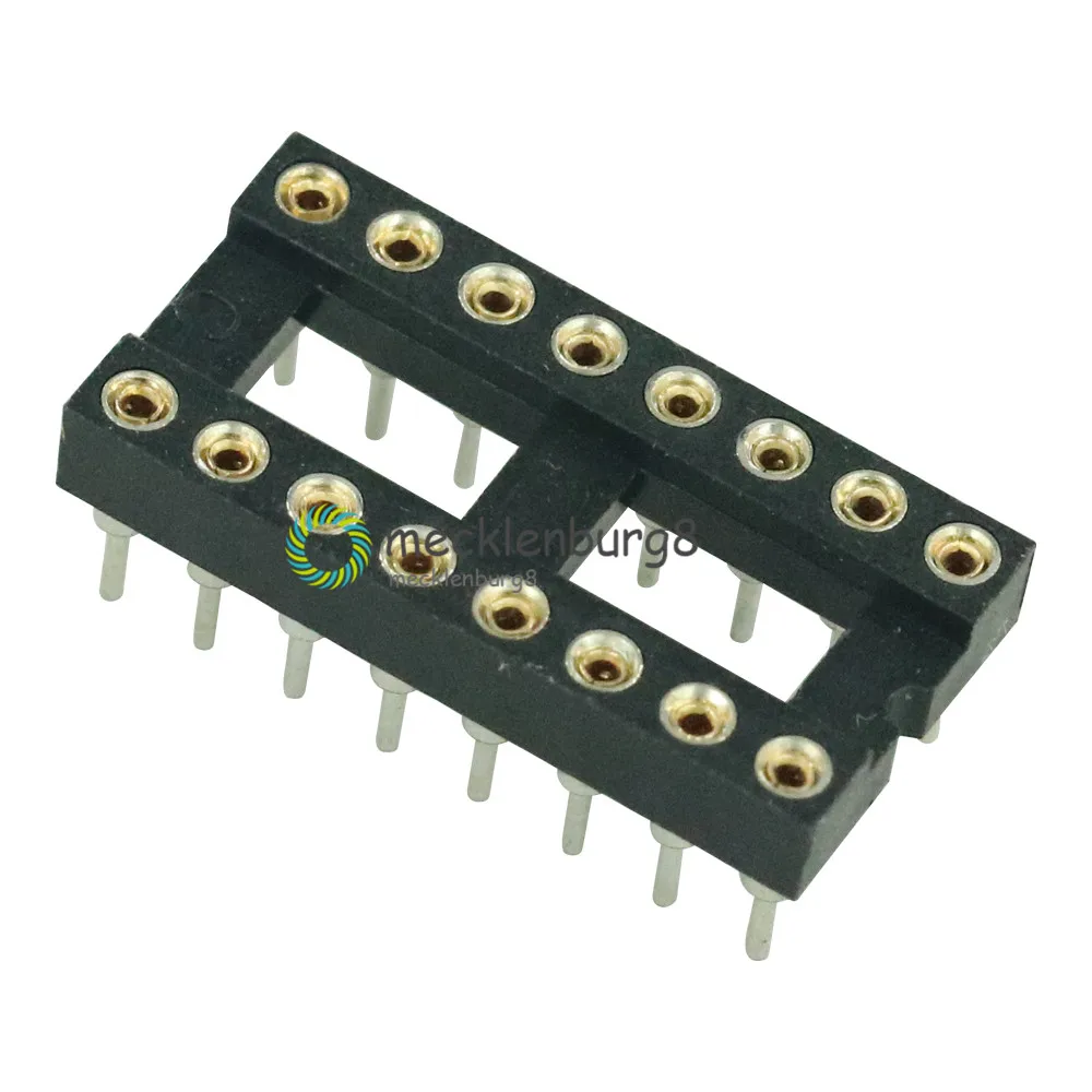 10X-16Pin-DIP-SIP-Round-IC-Sockets-Adaptor-Solder-Type-Gold-Plated ...