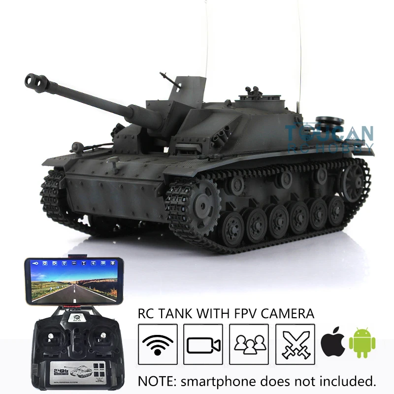 1/16 Heng Lange TK 7,0 Verbesserte Deutsch Stug III 3868 RC Tank RTR Modell FPV Metall Tracks ...