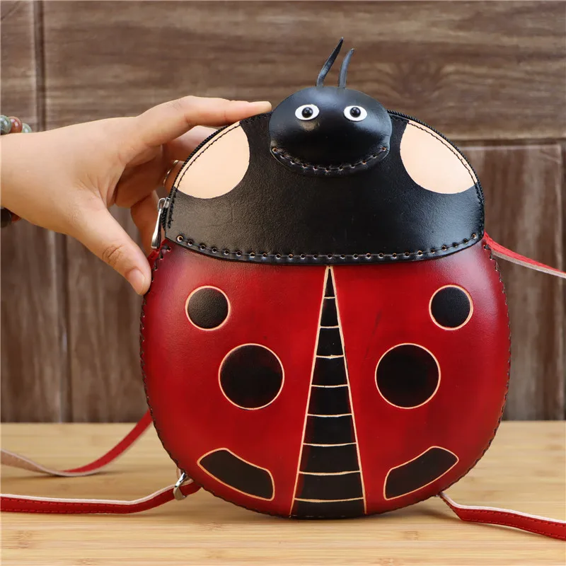 Leather Cartoon Scarab Beetle Shoulder Messenger And Backpack Dual-use ...