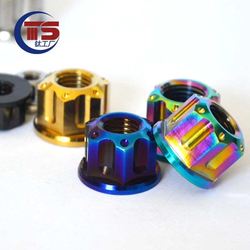 TS Titanium Nut M5/M6/M8/M10/M12/M14 Torx Flange Hexagon Nuts Nuts Five ...
